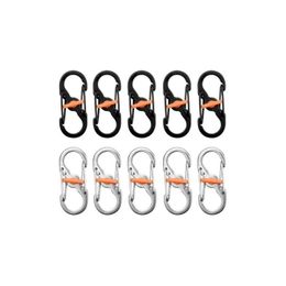 Set mit 10 kleinen Schraubkarabinern aus Edelstahl, Kleiner Karabiner, Mini-Schlüsselanhänger s Doppelkarabiner - Lablanc