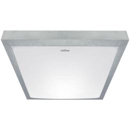 Licht-Erlebnisse LED Deckenleuchte Metall B: 27 cm IP44 in Silber Weiß eckig neutralweißes Licht 4000 K 1150 lm