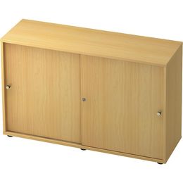 eurokraft pro Schiebetürenschrank, 1 Fachboden, Mitteltrennwand, Buche / Buche
