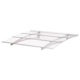 SUPERROOF Vordach Madrid 1200 pulverbeschichtet silbergrau 120 x 90 cm