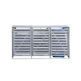 Promadino Mülltonnenbox 'Vario III' grau 219 x 92 x 122 cm