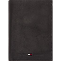 Geldbörse Tommy Hilfiger "JOHNSON N/S WALLET W/COIN POCKET", schwarz, Leder, Basic, Kleinlederwaren, aus echtem Leder im Hochformat