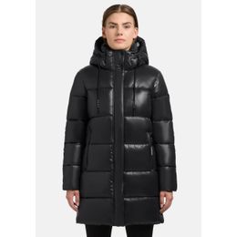 Steppjacke Khujo "Jadet2-YM" Gr. XL (42), schwarz, Damen, Material: 100% Nylon, Futter: 100% Nylon, Wattierung: 100% Polyester, Jacken, Schimmernder Winter Kurzmantel mit abnehmbarer Kapuze