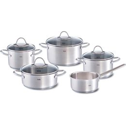 Topf-Set Fissler "Palermo", silber (silberfarben), Töpfe, geeignet für Induktion, breiter Schüttrand