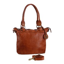 Shopper Harbour 2nd "Bianca", Damen, Gr. B/H/T: 34cm x 27cm x 12cm, braun (charming cognac), Leder, Taschen, aus Leder mit typischen Marken-Anker-Label und Schmuckanhänger