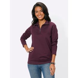 Sweatshirt Catamaran, Damen, Gr. 40/42, rot (burgund), 100% Baumwolle, unifarben, Langarm, Sweatshirts