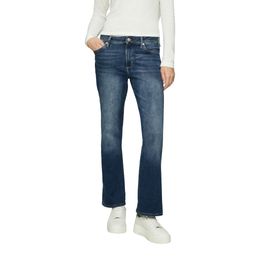 Bootcut-Jeans s.Oliver "BEVERLY", Damen, Gr. 40, Länge 32, blau stone32, Denim/Jeans, Obermaterial: 84% Baumwolle, 14% Polyester, 2% Elasthan, casual, bootcut fit lang, Jeans, in Stretch-Qualität, mit Nieten an den Taschen