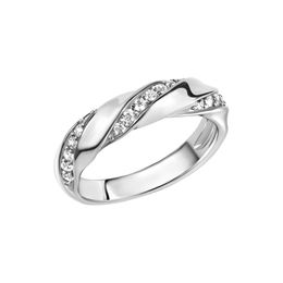 Fingerring ZEEme "Silber 925 rhodiniert mit Zirkonia wei&szlig;" Gr. 20, wei&szlig;, Fingerringe, Damen, 020 (63,7), Silber 925 (Sterlingsilber), Fingerring
