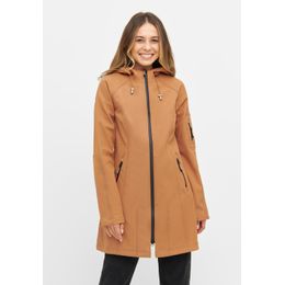 Regen- und Matschjacke Ilse Jacobsen "RAIN37" Gr. 40, beige (cashew), Damen, Obermaterial: 94% Polyester, 6% Elasthan; Futter: 100% Polyester, Jacken, Atmungsaktiv, Kapuze, wasserdicht, leicht, YKK 2-Wege Reißverschluss