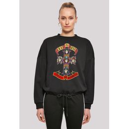 Sweatshirt F4NT4STIC "Guns 'n' Roses Appetite For Destruction", Damen, Gr. XS, schwarz, Obermaterial: 65% Baumwolle, 35% Polyester, oversize, Rundhals, ohne Bündchen, Sweatshirts Sweatshirt, Premium Qualität