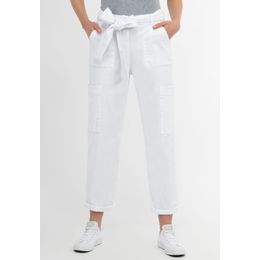 Cargohose Recover Pants "ANA", Damen, Gr. 40, Normalgrößen, weiß, 56% Lyocell;41% Baumwolle;3% Elasthan, unifarben, regular fit lang, Hosen, mit Stoffgürtel