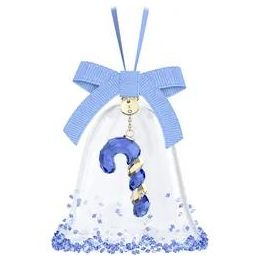 Dekohänger Swarovski "Sammelfigur Holiday Cheers Dulcis Weihnachtsglocke, 5688313, 5688314", kristallweiß, blau, goldfarben, Dekohänger, B/H/T: 7,59cm x 9,03cm x 7,59cm, Kristallglas, Metall, Polyester, Swarovski Kristall, B:7,59cm H:9,03cm T:7,59cm