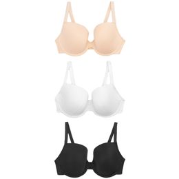 next BH Damen Gr&ouml;&szlig;e 95 beige / schwarz / wei&szlig;