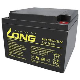 LONG WP26-12N-M WP26-12N-M Bleiakku 12 V 26 Ah Blei-Vlies (AGM) (B x H x T) 166 x 125 x 175 mm M5-Schraubanschluss Geringe Selbstentladung, Wartungsfrei