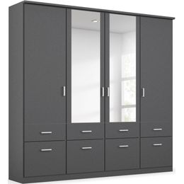 Kleiderschrank Rauch "Kleiderschrank Schrank Garderobe deckenhoher Schrank BREMEN", grau (graumetallic), B:181cm H:199cm T:58cm, Holzwerkstoff, Schränke, in vielen Farben und Ausführungen MADE IN GERMANY