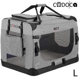 Cadoca Hundetransportbox Grau L 70x52x52cm