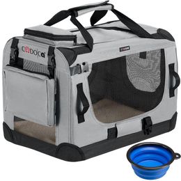 Cadoca Hundetransportbox Grau S 50x35x35cm