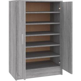 Schuhschrank Grau Sonoma 60x35x92 cm Holzwerkstoff vidaXL