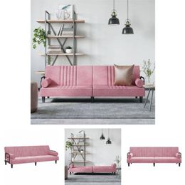 Schlafsofa mit Armlehnen Rosa Samt - Sofas - Rosa - The Living Store