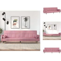 vidaXL - Sofas - Living Schlafsofa mit Kissen Rosa Samt - Rosa