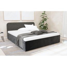 Polsterbett "Shawn", grau (anthrazit), L:210cm, Bezug Kopfteil: Teddy-Stoff: 100% Polyester, Bezug Bettgestell: Microvelours 100% Polyester, Polsterung: Polsterwatte, Material Gestell: gepolsterter Holzwerkstoff, Westfalia Schlafkomfort, Betten, zwei verschiedene Liegehöhen wählbar