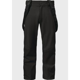 Schöffel Latzhose SCHÖFFEL "Ski Pants Pontresina M" Gr. 46, Normalgrößen, schwarz (9990, schwarz), Herren, Oberstoff : Aussenseite: 85% Nylon 15% Elasthan (Membran: Polyurethan) Futter : 84% Nylon 16% Elasthan, Hosen