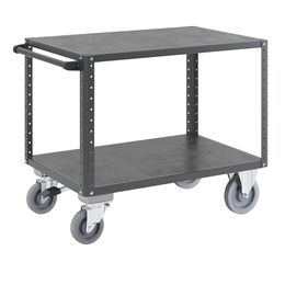 eurokraft pro Montagewagen CustomLine, 2 Etagen, mit Zentralstopp, anthrazitgrau