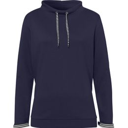 CR&Eacute;ATION L Damen Sweatshirt mit gestreiftem Bindeband marine Gr&ouml;&szlig;e 54