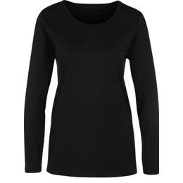 Damen Langarmshirt in weiter Form schwarz, Gr&ouml;&szlig;e 40
