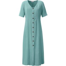 CR&Eacute;ATION L Damen Sommerkleid Kn&ouml;pfe in Horn-Optik salbei Gr&ouml;&szlig;e 38