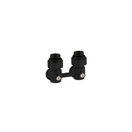 sanicomfort Doppelkugelhahn 1/2" AG Zweirohr,2 Gew.Nip.1/2"x3/4",RAL9005 - versch. Ausf&uuml;hrungen