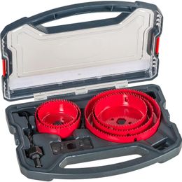 kwb Lochs&auml;ge-Set, 8-teilig, Durchmesser-Gr&ouml;&szlig;e von 67 mm bis 127 mm inkl. HSS Zentrierbohrer im praktisch stabilem Kunststoffkoffer