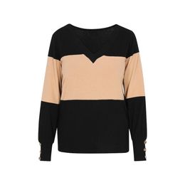 SANIKA Pullover Damen Gr&ouml;&szlig;e S beige / schwarz