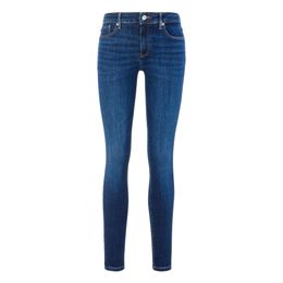 Skinny-fit-Jeans Tommy Hilfiger "HERITAGE COMO SKINNY RW" Gr. 24, Länge 30, blau (nos dunkelblau), Damen, Denim/Jeans, Obermaterial: 95% Baumwolle, 4% Elastomultiester, 1% Elasthan, unifarben, Jeans, mit Tommy Hilfiger Logo-Badge