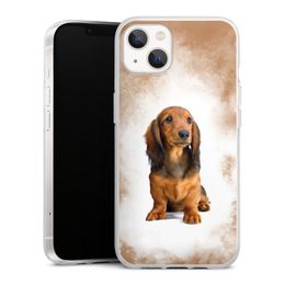 DeinDesign iPhone 13 Handy Silikon H&uuml;lle Case transparent Handyh&uuml;lle Pet Dachshund Dog Silikon Case