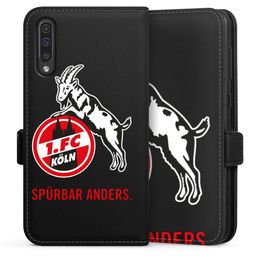 DeinDesign Galaxy A50 Handy Klapph&uuml;lle Handyh&uuml;lle aus Kunst Leder schwarz Flip Case Official Licensed Product Transparent 1. Fc K&ouml;ln Sideflip mit Lasche