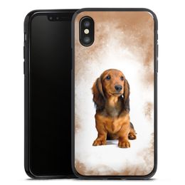 DeinDesign iPhone X Handy Silikon H&uuml;lle Case schwarz Handyh&uuml;lle Pet Dachshund Dog