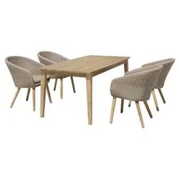 Garten-Essgruppe Garden Pleasure "OAKLAND", braun (braun, kardamom, taupe, taupe, braun), B:300cm H:82cm T:200cm, Aluminium, Kunststoff, FSC-zertifiziertes Massivholz, Sitzmöbel-Sets, robustes Tischdesign