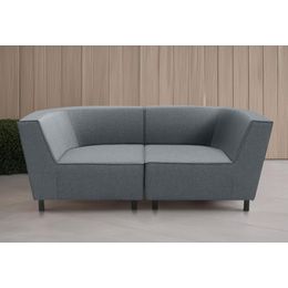 2-Sitzer DOMO collection "Sonna, individuell zusammenstellbar", grau (dunkelgrau), B:206cm H:77cm T:103cm, 100% Olefin, Sofas, Gartenlounge-Set oder Einzelelemente, Outdoor