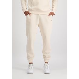 Jogginghose Alpha Industries "Alpha Industries Men - Jogger Unisex EMB Jogger", Herren, Gr. XS, Normalgrößen, weiß (jet stream weiß), Shell: 80% Cotton, 20% Polyester, Hosen