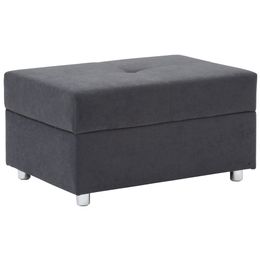 Hocker Home Affaire "Italia", grau (anthrazit), B:78cm H:42cm T:59cm, Microfaser PRIMABELLE (100% Polyester);Struktur fein (100% Polyester), Hocker, Polsterhocker, mit Federkern