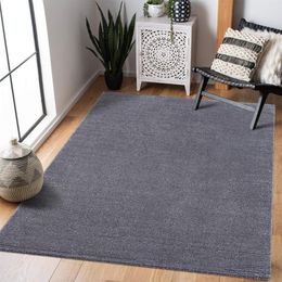 Teppich Carpet City "Friseé-Teppich FANCY900", grau, B:140cm H:12mm L:200cm, Polypropylen, Teppiche, Kurzflor, Einfarbig, 3D-Optik, Streifen Look