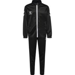 Trainingsanzug Hummel Gr. 128, schwarz, Kinder, Stoff, Obermaterial: 100% Polyester, unifarben, Sportanzüge