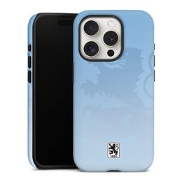DeinDesign iPhone 15 Pro Handy Panzer Handyh&uuml;lle robuste Outdoor H&uuml;lle Schutzh&uuml;lle matt Official Licensed Product Logo Tsv 1860 M&uuml;nchen Tough Case