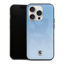 DeinDesign iPhone 15 Pro Handy Slim Case extra d&uuml;nn Silikon Handyh&uuml;lle schwarz H&uuml;lle Official Licensed Product Logo Tsv 1860 M&uuml;nchen Silikon Slim Case