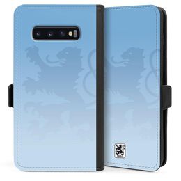 DeinDesign Galaxy S10 Plus Handy Klapph&uuml;lle Handyh&uuml;lle aus Kunst Leder schwarz Flip Case Official Licensed Product Logo Tsv 1860 M&uuml;nchen Sideflip mit Lasche