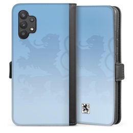DeinDesign Galaxy A32 4G Handy Klapph&uuml;lle Handyh&uuml;lle aus Kunst Leder schwarz Flip Case Official Licensed Product Logo Tsv 1860 M&uuml;nchen Sideflip mit Lasche