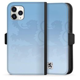DeinDesign iPhone 11 Pro Handy Klapph&uuml;lle Handyh&uuml;lle aus Kunst Leder schwarz Flip Case Official Licensed Product Logo Tsv 1860 M&uuml;nchen Sideflip mit Lasche