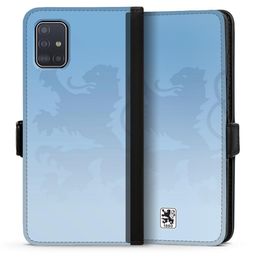 DeinDesign Galaxy A51 Handy Klapph&uuml;lle Handyh&uuml;lle aus Kunst Leder schwarz Flip Case Official Licensed Product Logo Tsv 1860 M&uuml;nchen Sideflip mit Lasche