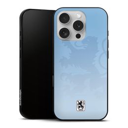 DeinDesign iPhone 16 Pro Handy Slim Case extra d&uuml;nn Silikon Handyh&uuml;lle schwarz H&uuml;lle Official Licensed Product Logo Tsv 1860 M&uuml;nchen Silikon Slim Case